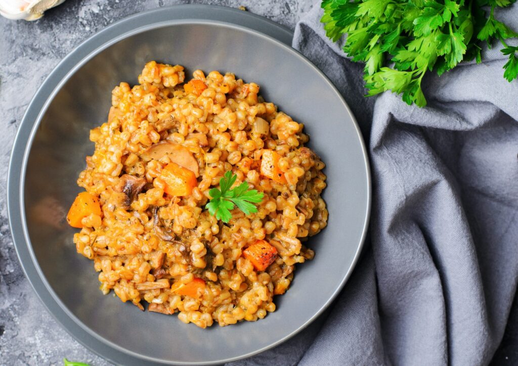 Mushroom "Farrotto" with Roasted Butternut Squash & Shallots - Nourish ...