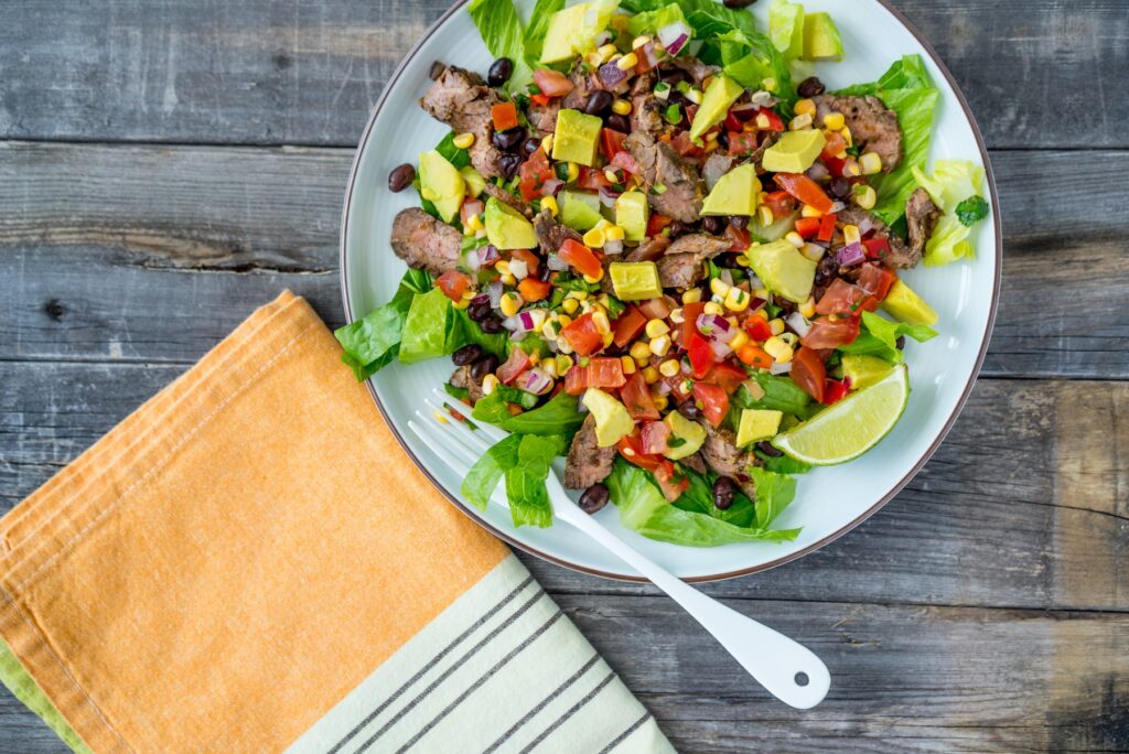 South-of-the-Border Steak Salad with Grilled Pepper & Corn Salsa ...